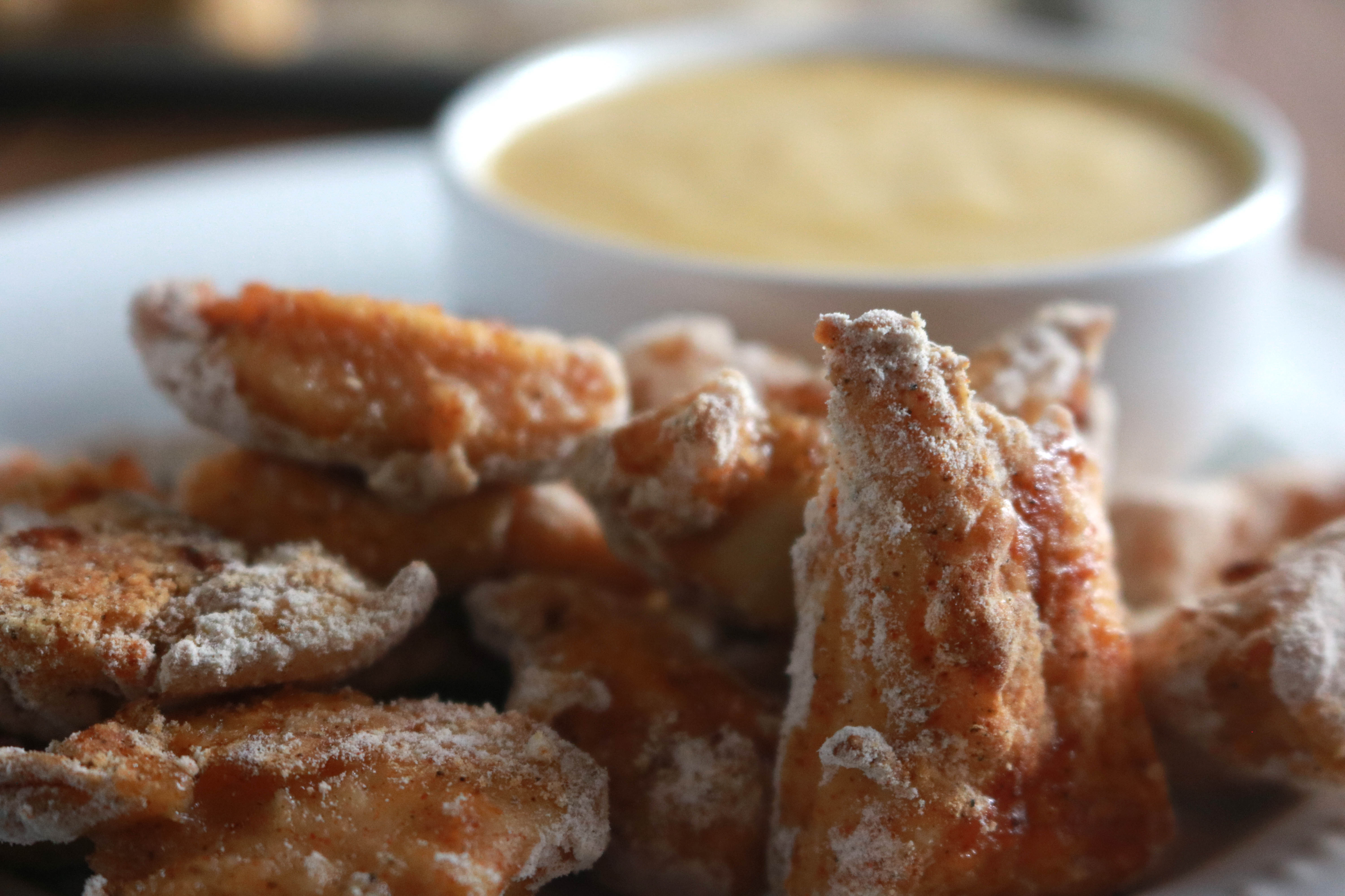 Oven Fried Chicken Nuggets with Honey Mustard BBQ Sauce | Dare to Cultivate